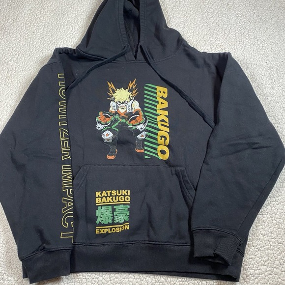 Shirts | My Hero Academia Bakugo Signature Move Hoodie Mens Size Med ...